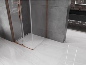 Mexen Velar L, sprchový kout s posuvnými dveřmi 100 x 100 cm, 8mm čiré sklo, růžové zlato, 871-100-100-03-60