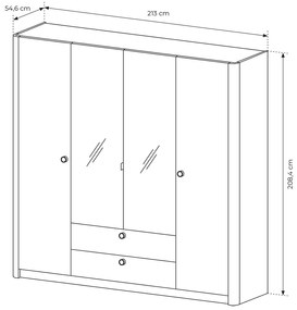 VIKI a | ložnice VIKI A | 5 dílů | dub barista