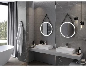 Mexen Reni, LED koupelnové zrcadlo s podsvícením 60x60 cm, 6000K, černý rám, ochrana proti zamlžování, 9812-060-060-611-70