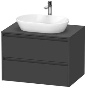 Duravit Ketho.2 - Umyvadlová skříňka s výřezem 57x80x55 cm, 2 zásuvky, grafit mat K24895049490000