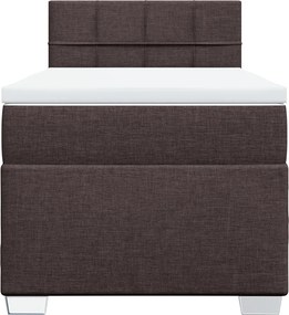 Box spring postel s matrací tmavě hnědá 90x190 cm textil 3288046