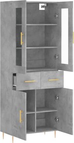 Skříň highboard betonově šedá 69,5x34x180 cm kompozitní dřevo 3198525