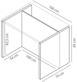 Kuchyňská linka INFINITY s | 270x260 cm | SE SOKLEM a s ostrůvkem 106x70 cm | šedá mat/artisan