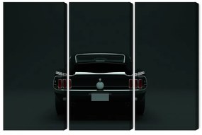 Vícedílný obraz Vintage Černé Svalové Auto Nedostatek Nedostatek Přírodní plátno 120x80