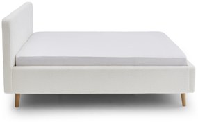 Čalouněná postel MATTIS 180x200 cm S ÚLOŽNÝM PROSTOREM; bílá