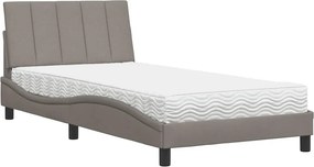 Postel s matrací Hanko taupe 100 x 200 cm textil 3310514
