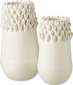 Krémová keramická váza Ibiza white - Ø 18*33cm