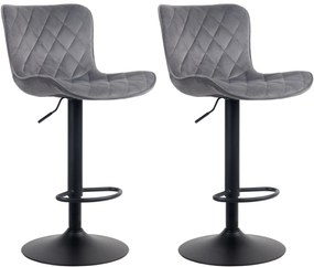Barové židle Millom - 2 ks - samet | tmavě šedé