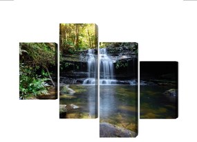 Vícedílný obraz Vodopád V Buši Nedostatek Nedostatek Plátno Canvas 120x75