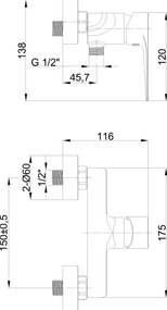 Invena Pinios, sprchové baterie 150mm, chromová, INV-BN-92-001-X Leták: https://cloud.invena.pl/s/nnXaZKg3crBrRkz/download?path=%2FPliki%20do%20strony%20www%2FBN-92-001-X/Inne/BN-92-001-X-ulotka-ENG…