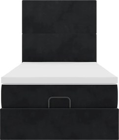 Osmanský rám postele s matracemi černá 90x200cm samet 3313375