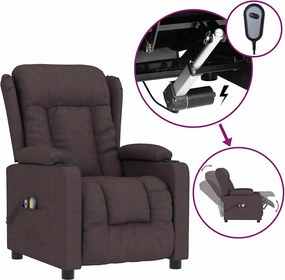 Elektrické masážní křeslo tmavě hnědé textil 3098794