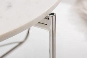 Konferenční stolek Noble 62cm mramor, bílé stříbro / 40361