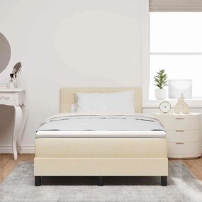 Postel s boxspringem s čelo Krémová 120 x 200 cm textil 3338683