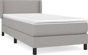 Box spring postel s matrací světle šedý 100 x 200 cm textil 3129529