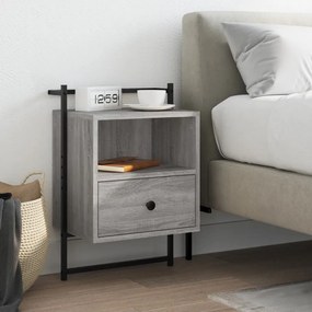 Noční stolek nástěnný šedý sonoma 40x30x61 cm kompozitní dřevo - Default Title