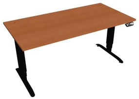 Elektr. nastavitelný stůl 160x80 s pamětí - HOBIS MOTION MS 3M 1600 Dekor stolové desky: třešeň, Barva kovové podnože: černá