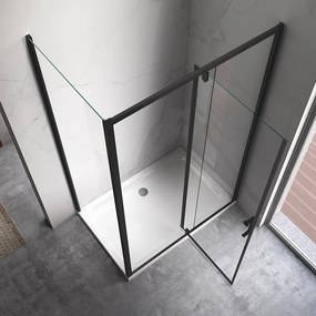 BPS-koupelny Obdélníkový sprchový kout ZES KZ07C BL 120x90 černá/transparent - bez vaničky