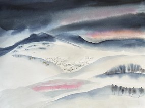 Martina Špinková | Svítání nad Jasinou Rám: Černý, Velikost: 30 x 40 cm