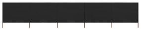5dílná zástěna proti větru textil 600 x 160 cm černá - Default Title