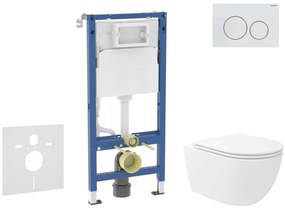 Geberit Duofix - Set předstěnové instalace, klozetu Oudee Vortex a sedátka softclose, tlačítko Delta20, alpská bílá SANI11CA3193B