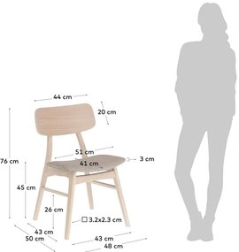 Jídelní židle v dekoru dubu v béžovo-přírodní barvě v sadě 2 ks Selia – Kave Home