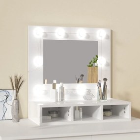 Petromila Zrcadlová skříňka s LED bílá s vysokým leskem 60 x 31,5 x 62 cm