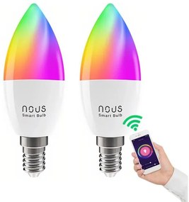 Smart LED žárovka E14 4,5W RGB NOUS P4/2pack WiFi Tuya sada 2ks