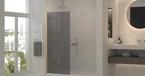 Erga Paris, sprchová zástěna Walk-In 30x200 cm, 8mm šedé sklo, zlatý lesklý profil, ERG-V02-PARIS-030x200-GR-GD