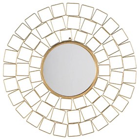 Nástěnné zrcadlo ve zlaté barvě ø90 cm LABRIT  Beliani