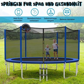 Costway Venkovní trampolína průměr 366 cm zahradní trampolína černá +