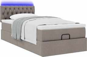 Osmanský rám postele s matrací taupe 80x200cm textil 3312350
