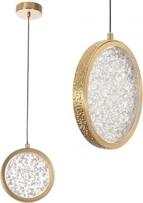 Toolight Rea, Křišťálový Závěsný Lustr LED G089-1CP Złota, OSW-09706