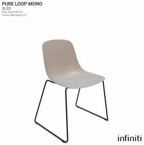 Židle Pure Loop Mono Sled Barva kovové konstrukce: Matt black 31, Barva sedáku a opěradla z recyklovaného plastu: Sand IS514
