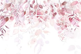 Samolepící tapeta jemný dotek přírody v růžovém
