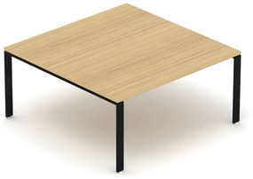NABYTEK-DESIGNOVY.CZ - DESK16160U - Konferenční stůl EPIC (více os.), 160/180cm, ocelová podnož U, (deska v celku), dub/černá