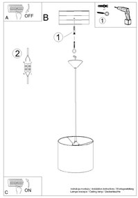 Sollux SL.1403 - Lustr na lanku NOVA 1xE27/15W/230V pr. 30 cm bílá