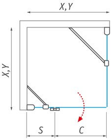 Roth ELEGANT LINE GBL+GDOP1 Sprchový kout obdélníkový 100x80 cm GBL1/800_GDOP1/1000