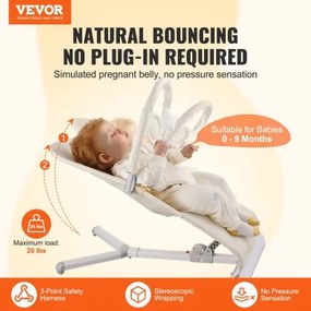 Baby Bouncer Skládací židle Bouncer pro děti 0-9 měsíců s hrazdičkou – BR10