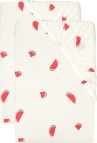 Livarno® Sada žerzejových napínacích prostěradel, 90-100 x 200 cm, 2dílná, meloun