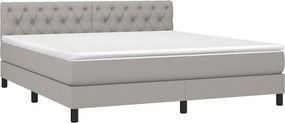 Box spring postel s matrací a LED světle šedá 160x200 cm textil 3133405