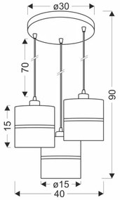 Lustr na lanku ASSAM 3xE27/60W/230V černá