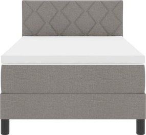 Postel s boxspringem s čelo Taupe 90 x 200 cm textil 3338738