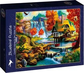 BLUEBIRD Puzzle Venkovský dům u vodopádu / 1000 dílků / 69 x 47,8 cm