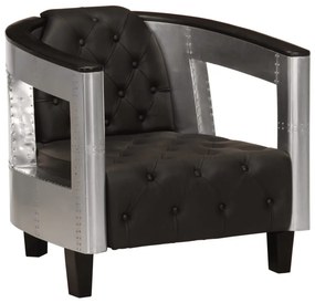 Letecké křeslo černé pravá kůže 247795