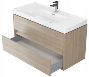 Cersanit Crea, závěsná skříňka s umyvadlem 100cm, set B117, dub, S801-290