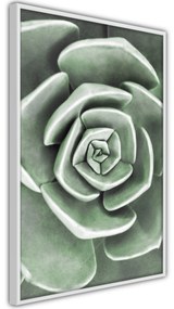 Artgeist Plakát květ v zelené Velikosti (šířkaxvýška): 40x60, Finální vzhled: Bílý rám
