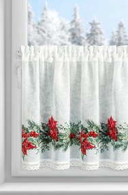 KRÁTKÁ VÁNOČNÍ ZÁCLONA NA PÁSCE XMAS5 150X60 CM VZOROVANÁ