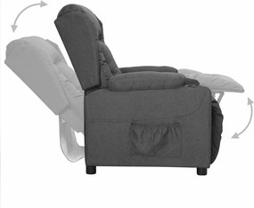 Polohovací křeslo tmavě šedé textil 339049