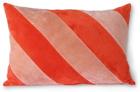 HK living Bavlněný polštář Velvet Red/Pink 40 x 60 cm, růžová barva, oranžová barva, textil